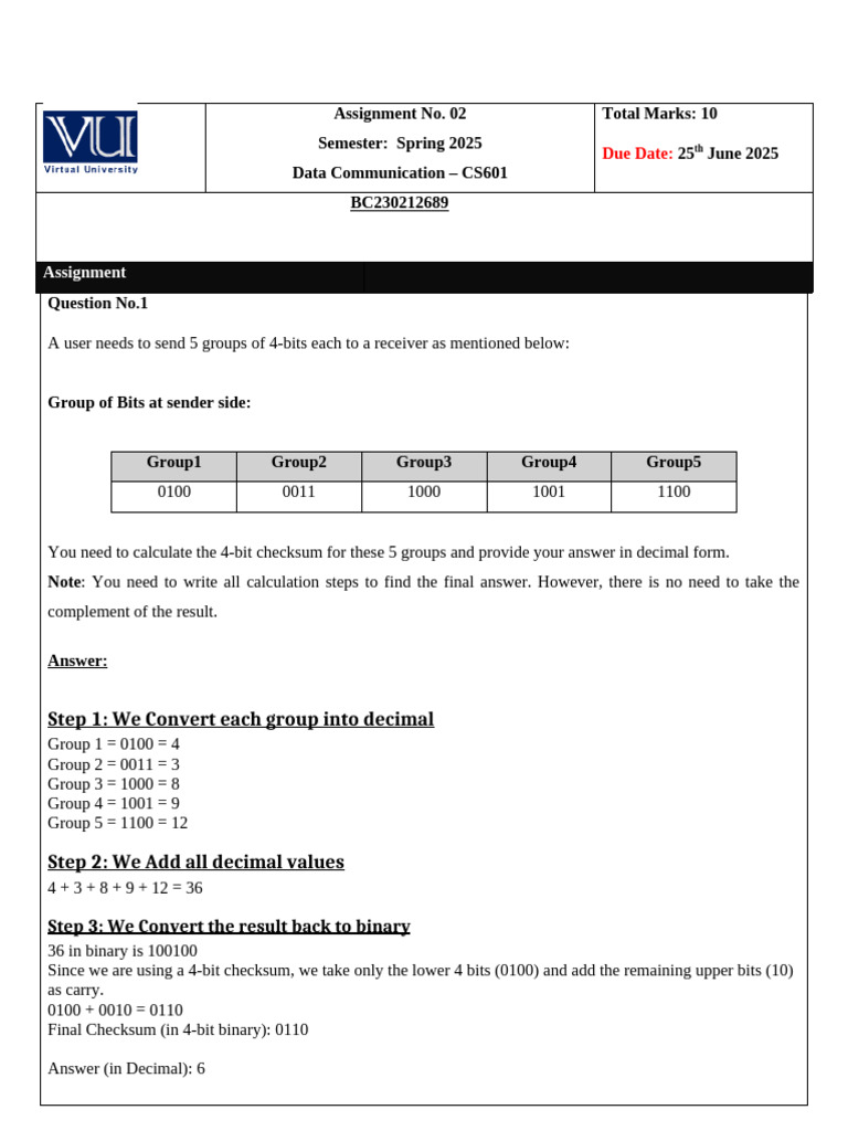 Spring 2025 - CS601 - Assignment | PDF