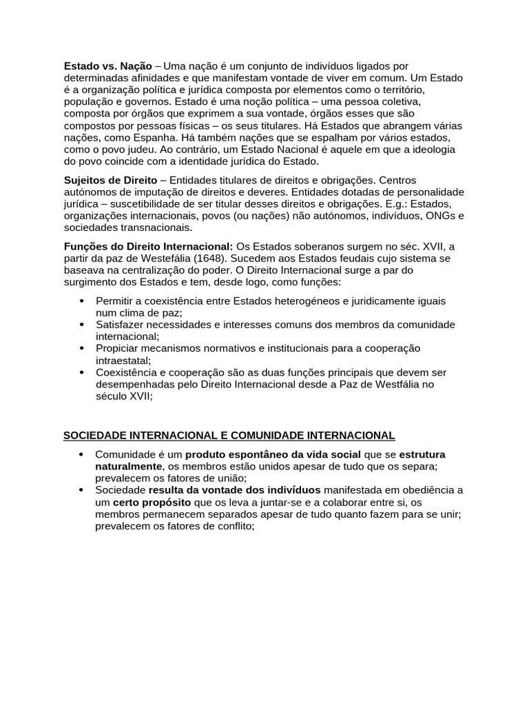 Sebenta DIPI - Mariana Cunha | PDF | Tratado | Direito Internacional