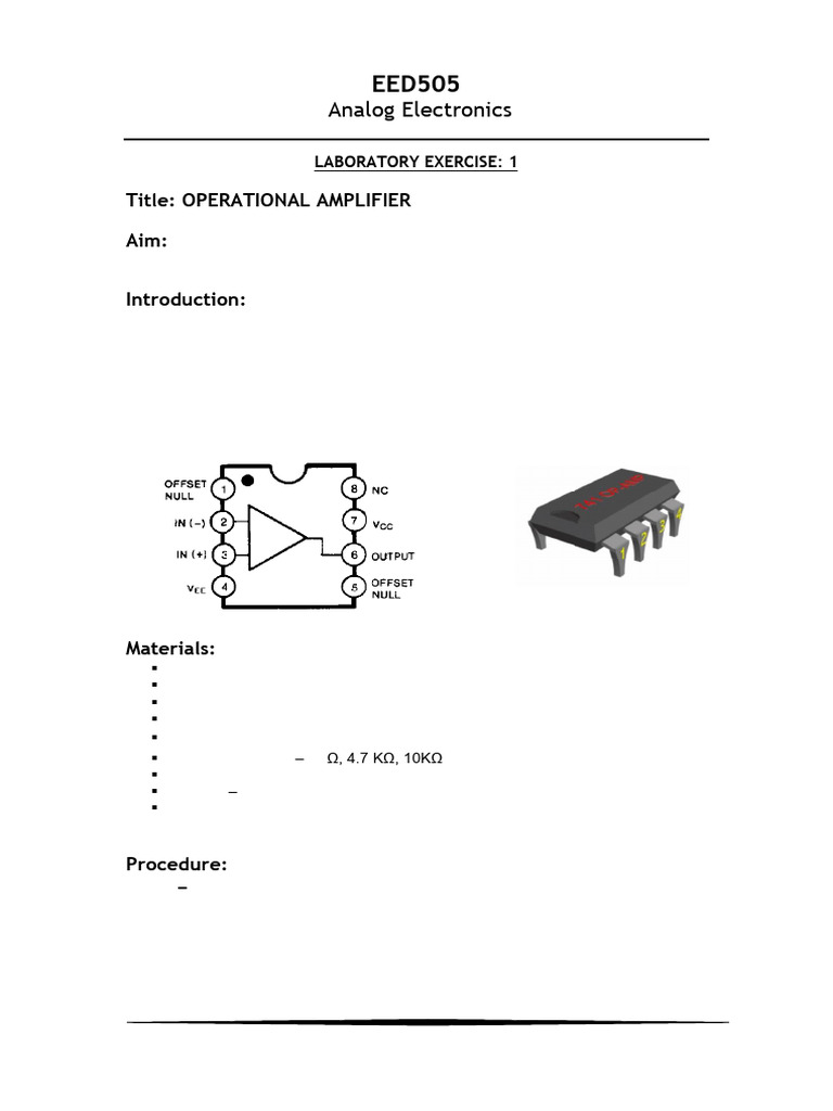 Op-Amp Laboratory: Slew Rate & Amplifier Configurations | PDF ...