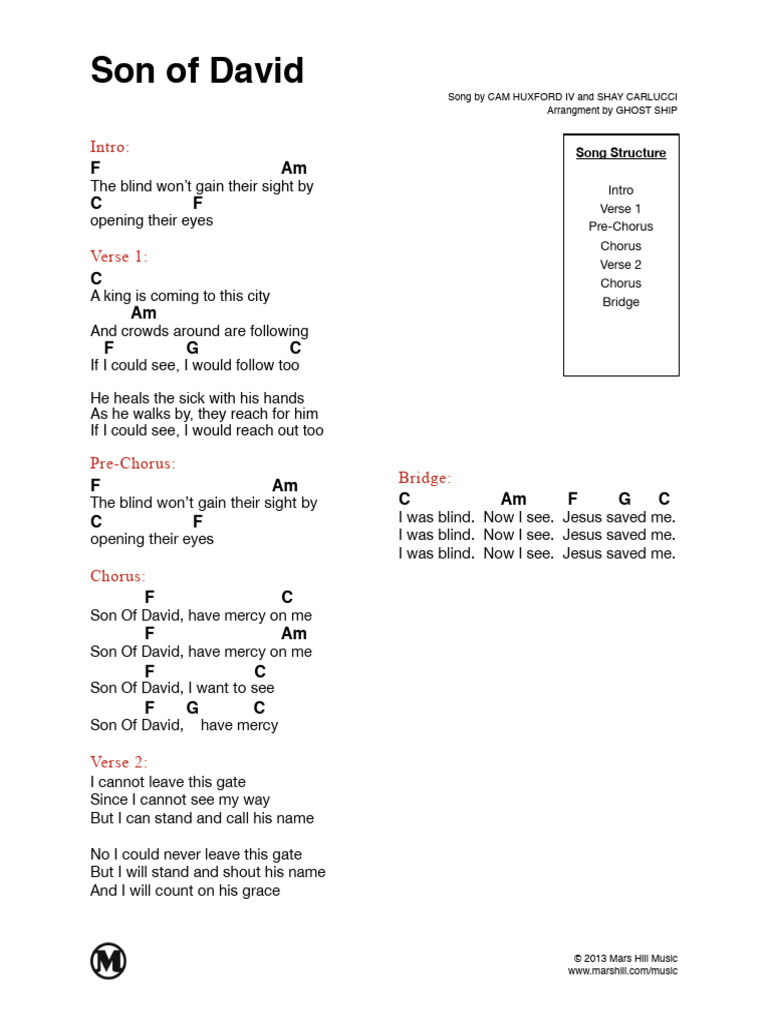 Son of David Lyrics and Chords | PDF