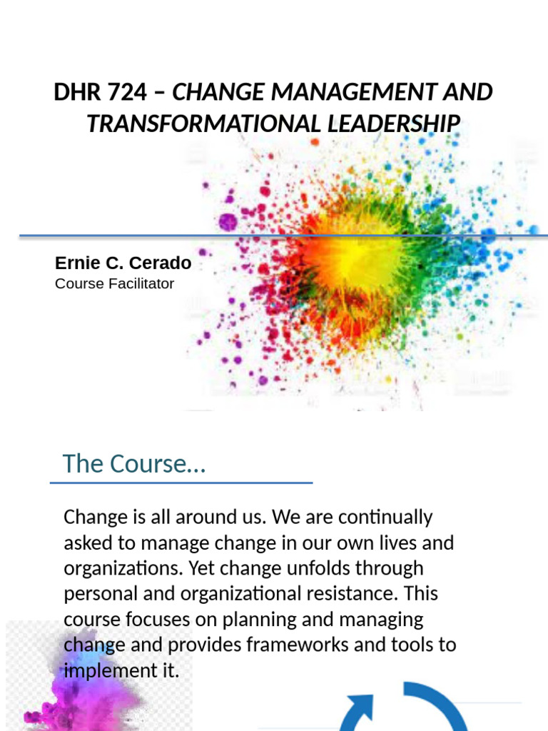Introduction 101 (CM & TL) | PDF | Change Management | Transformational ...
