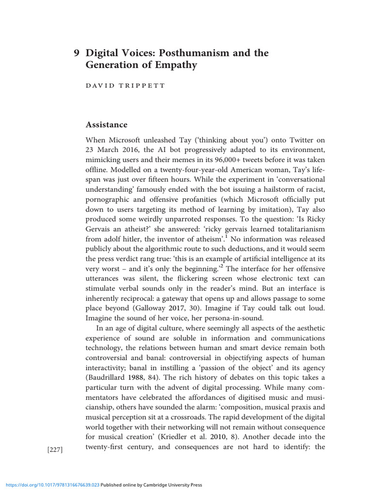 Digital Voices Posthumanism and The Generation of Empathy | PDF | Transhumanism | Posthuman