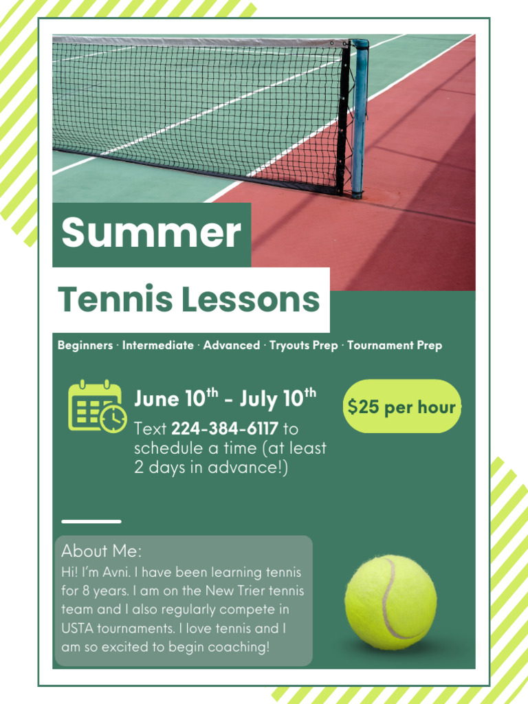 Avni Tennis Lesson Flyer | PDF
