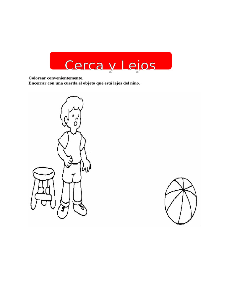 Cerca y Lejos para Ninos de 3 Anos | PDF