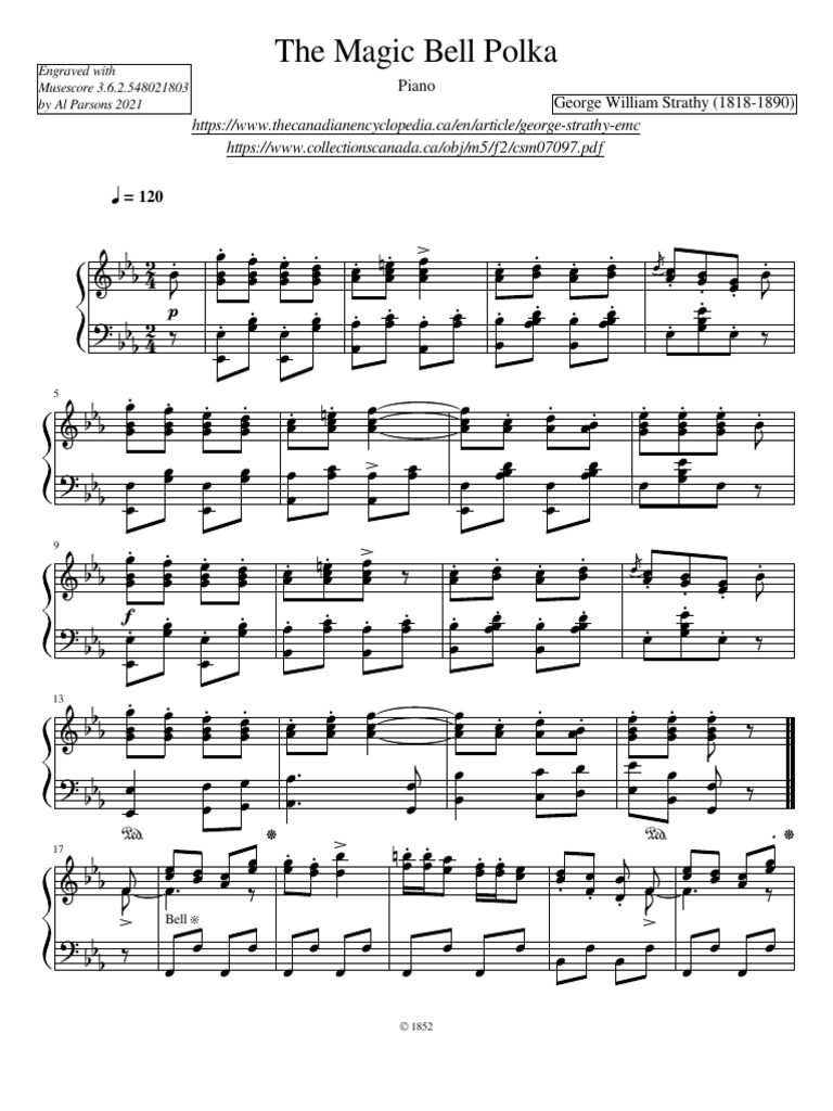 The Magic Bell Polka - Key Ebmaj - Piano | PDF | Musical Instruments | Keyboard Instruments