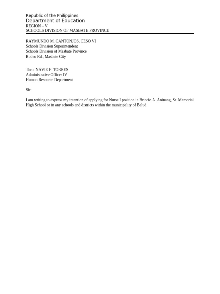 Application Letter Deped | PDF