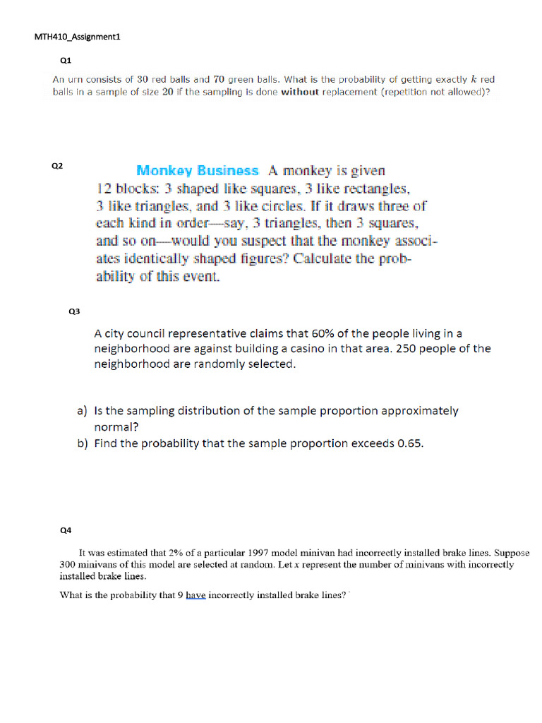 MTH410 Assignment1 | PDF