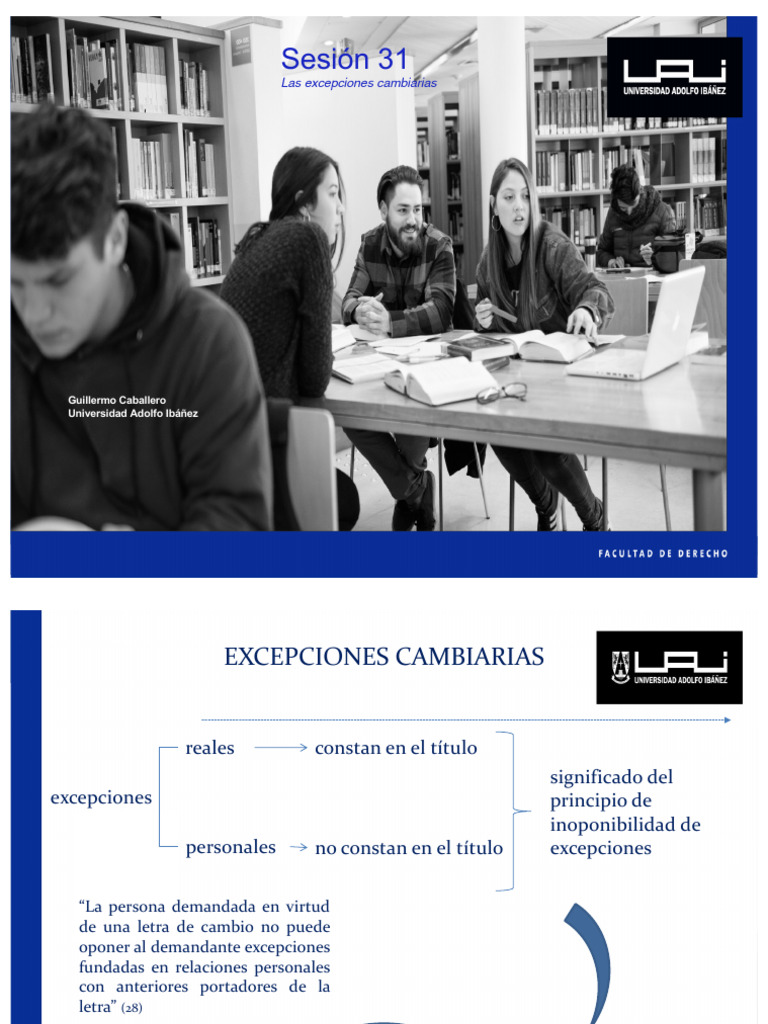 Sesión 31-32 PPT Excepciones Cambiarias | PDF | Pagaré