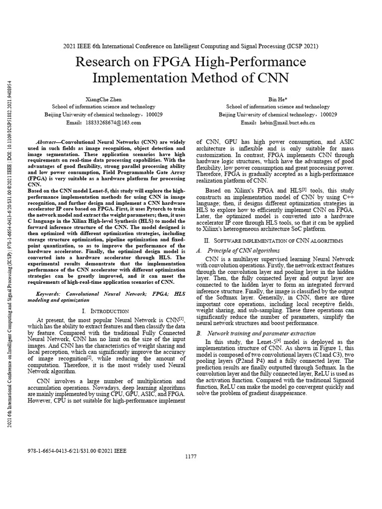 7-Research On FPGA High-Performance Implementation Method of CNN | PDF | Field Programmable Gate ...