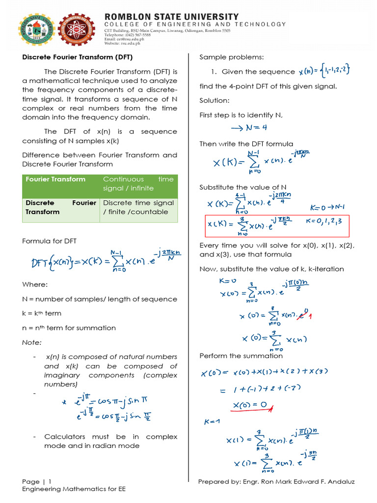 Discrete Fourier Transform Explained | PDF | Discrete Fourier Transform ...