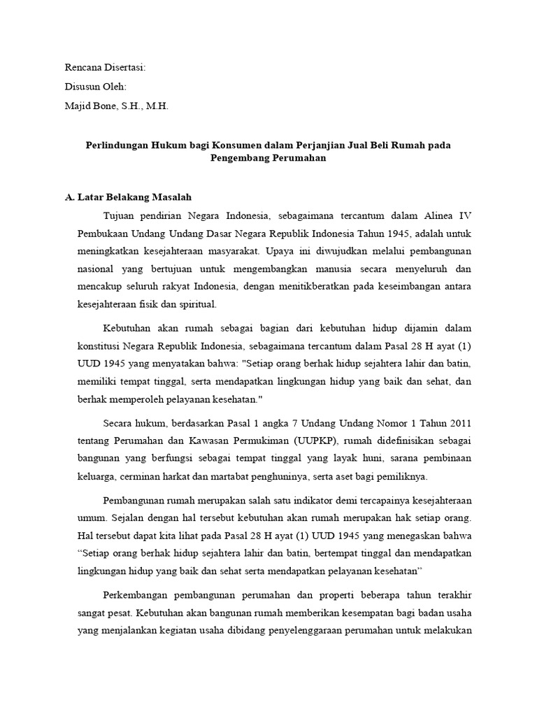 Rencana Disertasi | PDF