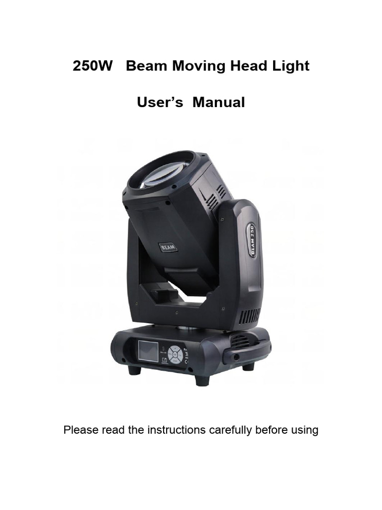 250W Super Beam Moving Head Light User Manual V10 | PDF | Equipment | Light