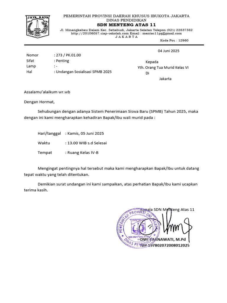 SRT Und Rapat SPMB 2025 | PDF