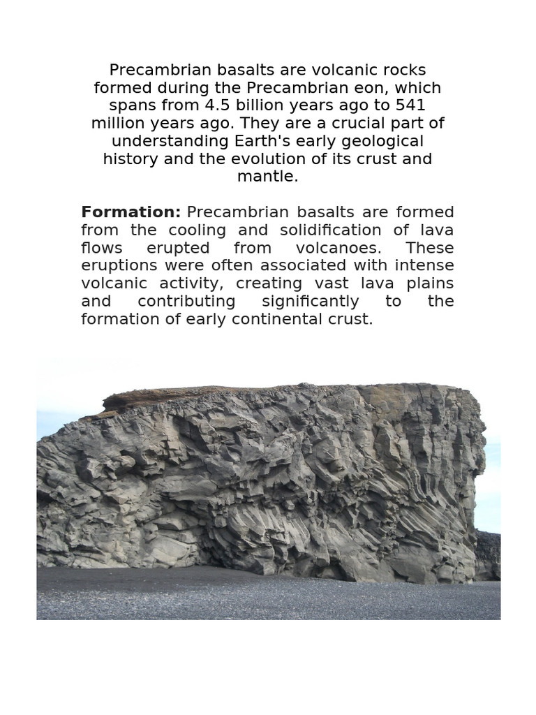 Precambrian Basalts Are Volcanic Rocks Formed Duri | PDF