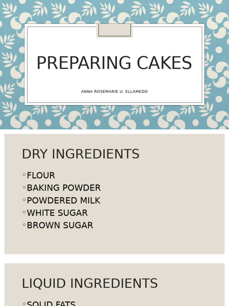 Preparing Cakes | PDF
