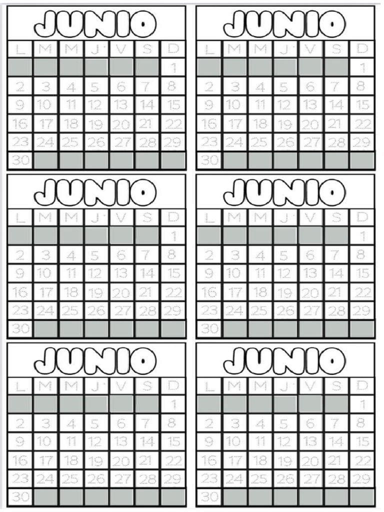 Calendario Junio | PDF