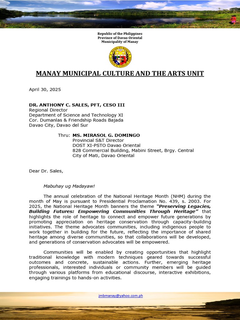 NHM Request Letter To DOST | PDF
