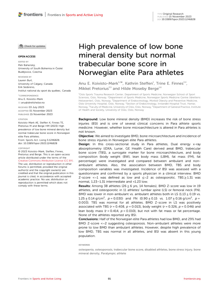 High Prevalence of Low Bone Mineral Density But Normal Trabecular Bone ...