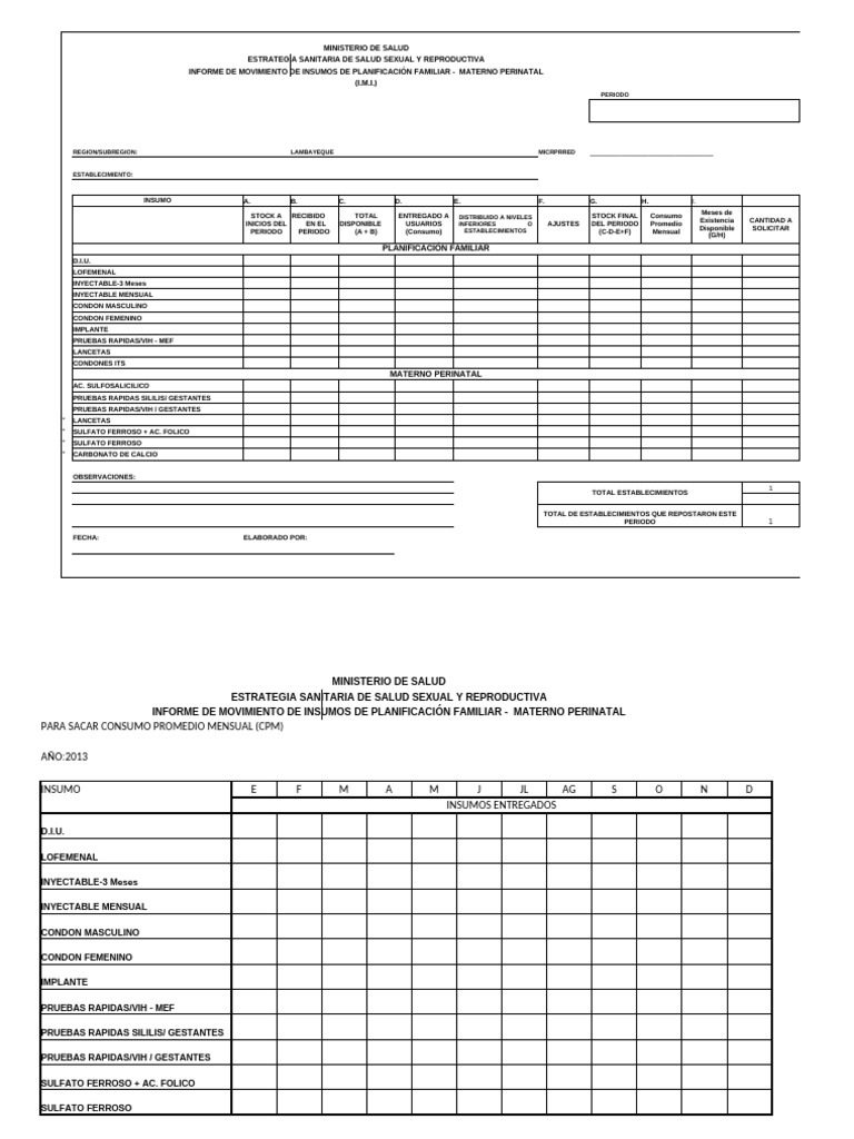 Formato Imi Plan - Fam-Mat. Perinatal | PDF | Sobrepoblación humana ...