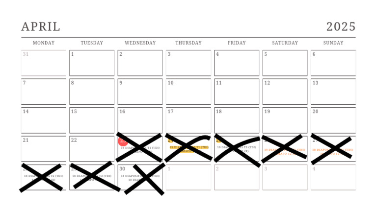 Simple April 2025 Calendar | PDF