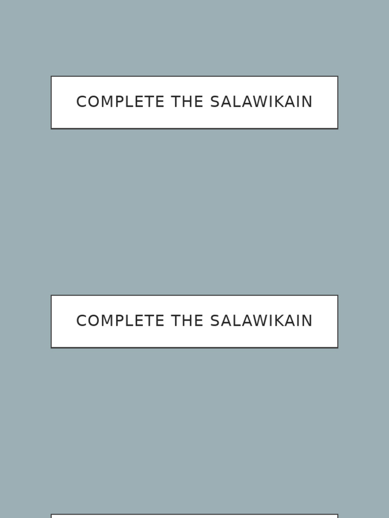 Complete The Salawikain | PDF