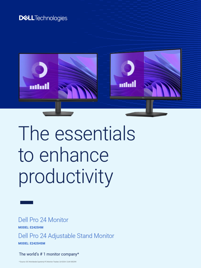Dell Pro 24 Monitor E2425HM Overview | PDF | Computer Monitor | Hdmi