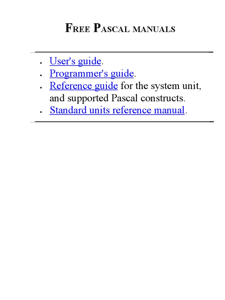 Free Pascal Manual | PDF | Subroutine | Command Line Interface