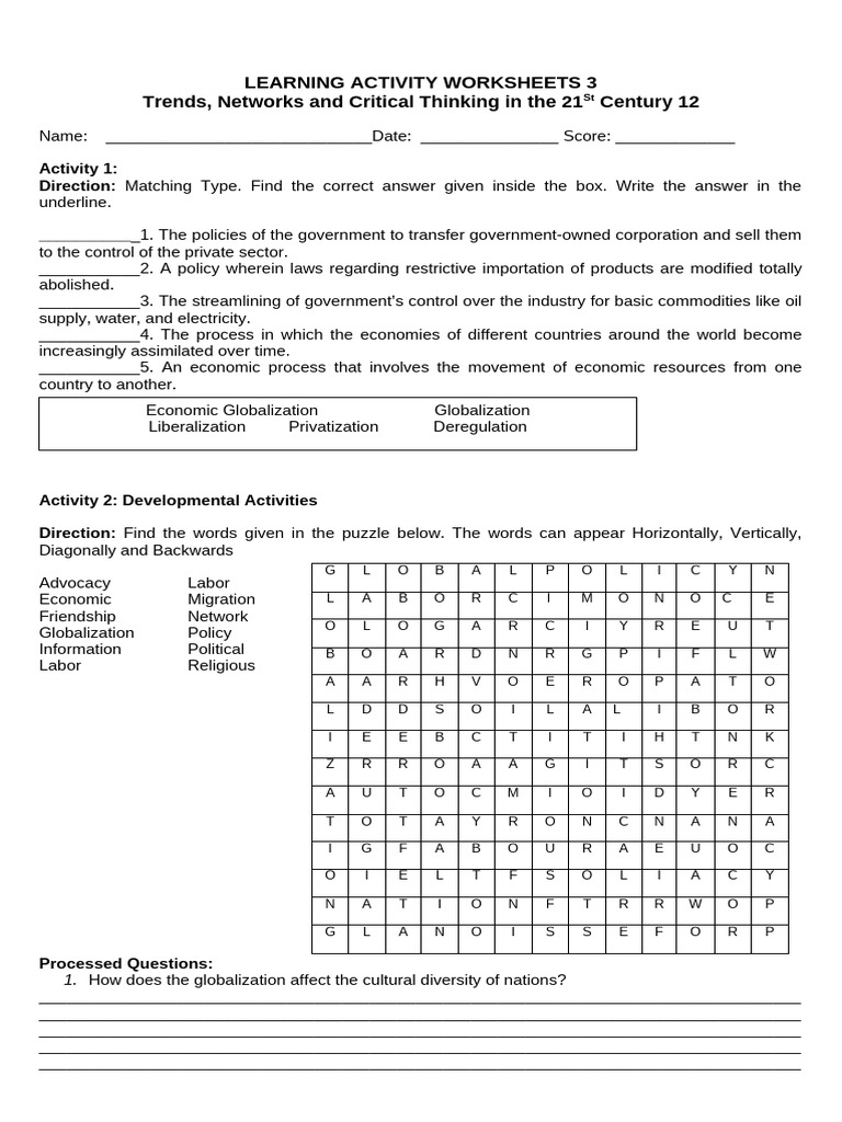 Q3 LAW 3 Trends, Networks and Critical Thinking | PDF | Behavioural Sciences | Cognitive Science