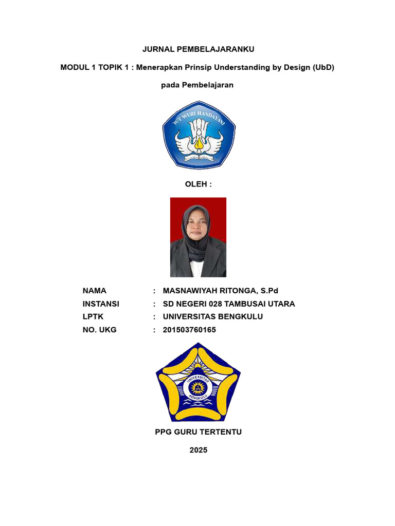 MASNAWIYAH RITONGA - NO UKG 201503760165 - MODUL 1 TOPIK 1 Merancang Pembelajaran Dengan ...