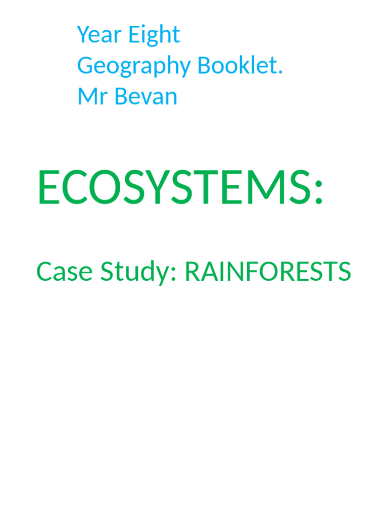 00 Ecosystems - Rainforest Booklet | PDF | Rainforest | Deforestation