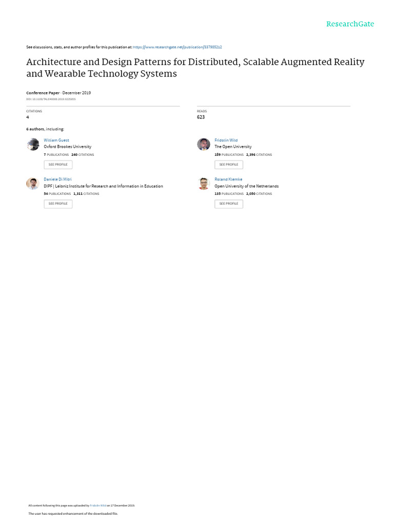 Architecture and Design Patterns For Distributed Scalable Augmented ...