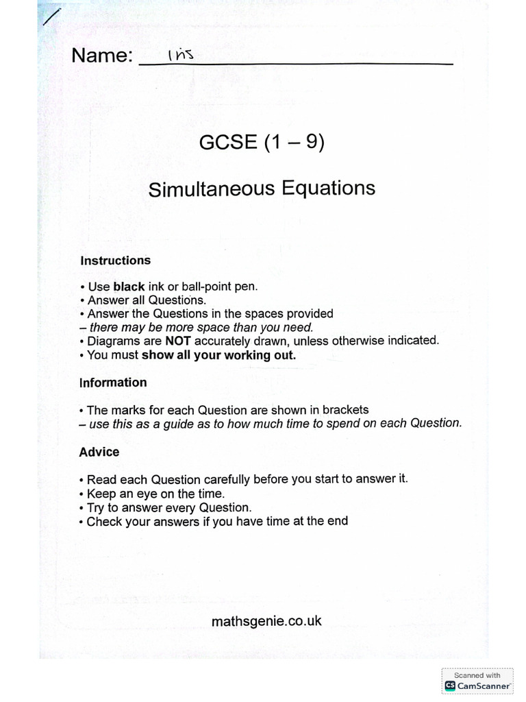 Simultaneous Equation | PDF