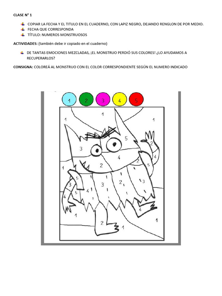 SECUENCIA El Monstruo de Colores 1 Grado | PDF