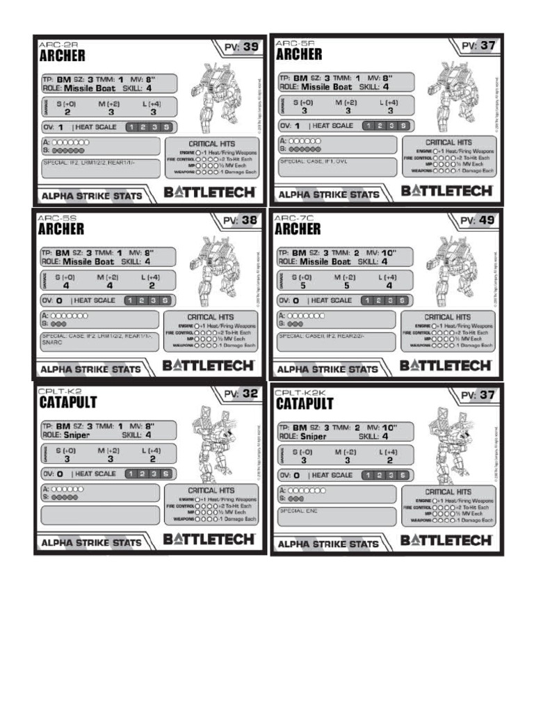 Alpha Strike Heavy Cards | PDF