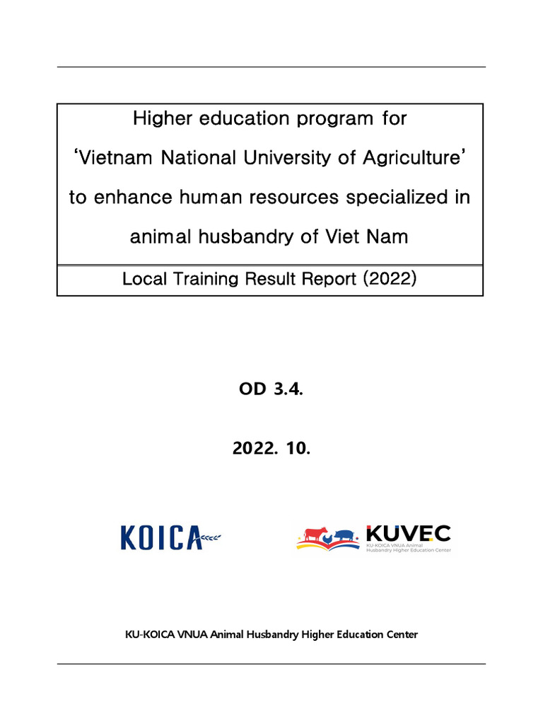 OD3-4 현지교육결과보고서 (수정) - Eng | PDF | Multiple Choice | Manure