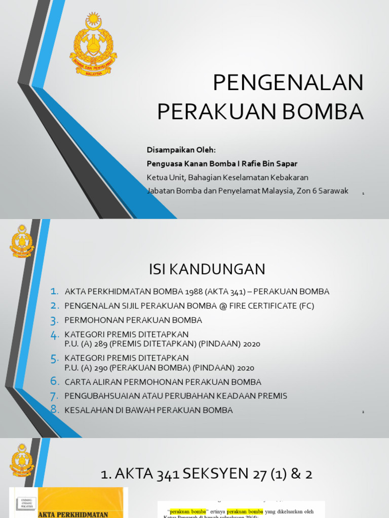 Panduan Perakuan Bomba di Malaysia | PDF