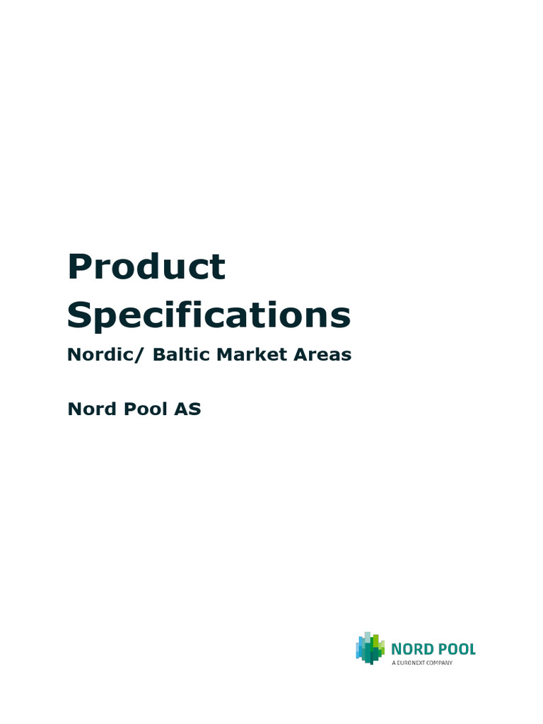 Nord Pool Product Specifications 2025 | PDF | Euro | Day Trading