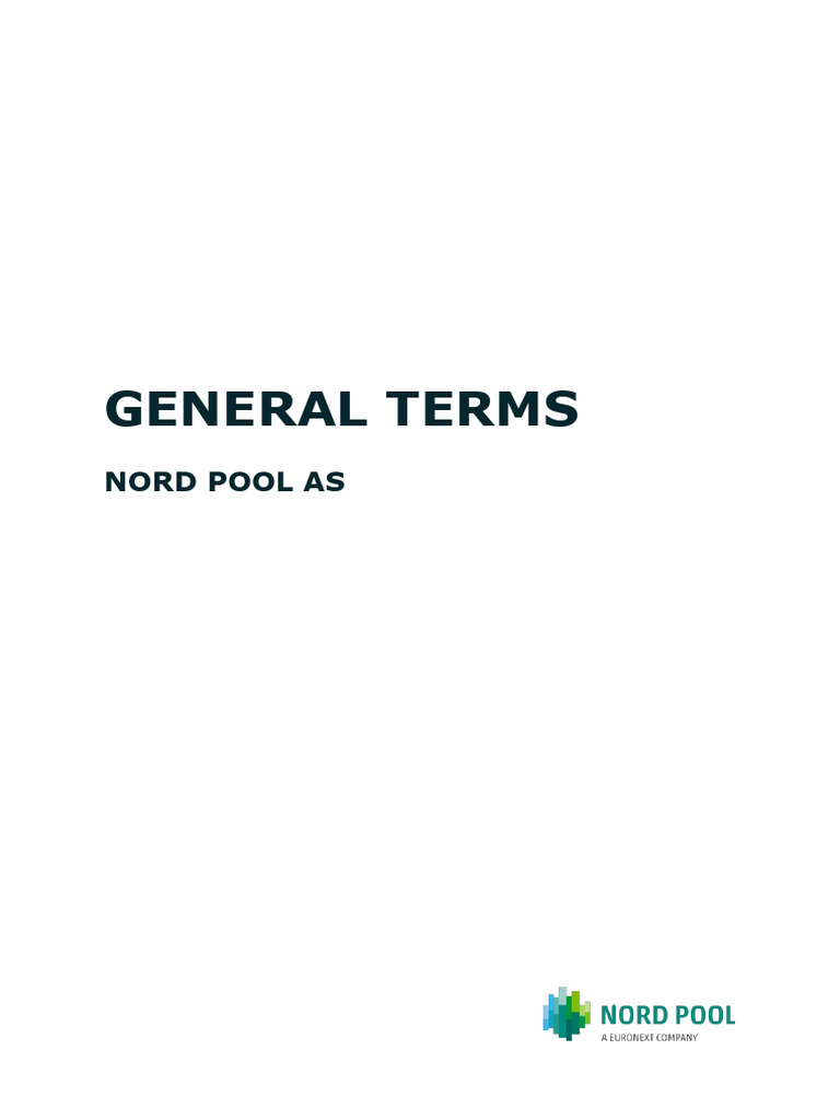 Nord Pool Trading General Terms 2025 | PDF | Clearing (Finance) | Copyright