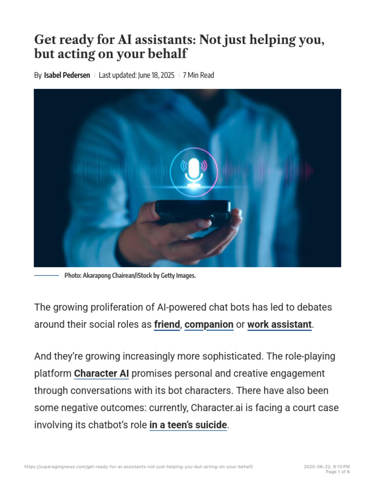 Get Ready For AI Assistants - Not Just Helping You, But Acting On Your Behalf - S | PDF ...