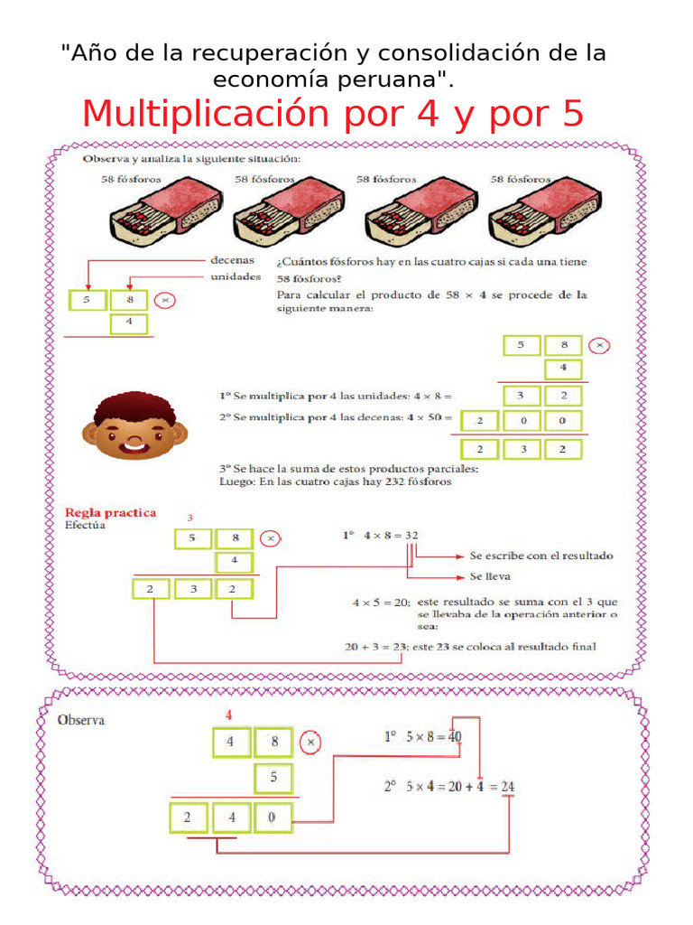 Multiplicación Por 4 y 5-18-106-25 | PDF