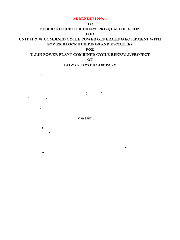 Pre Qualification Criteria 英文公告 (含投標須知) Addendum No. 1 | PDF | Small And Medium Sized Enterprises