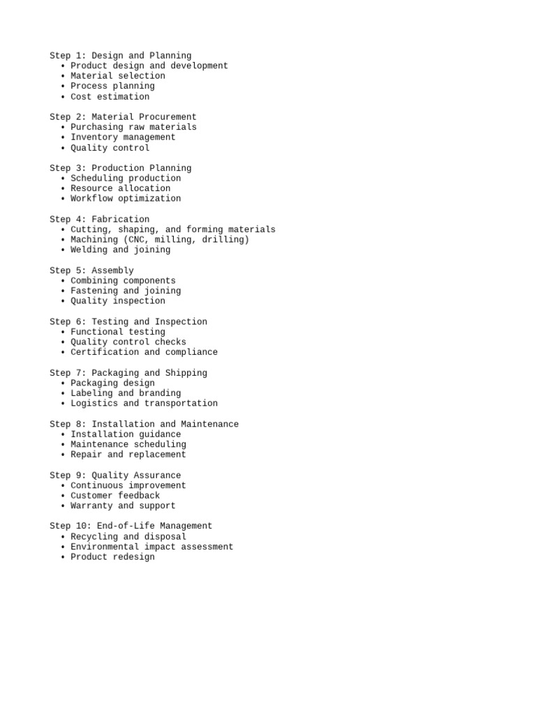 Standardized Manufacturing Process | PDF