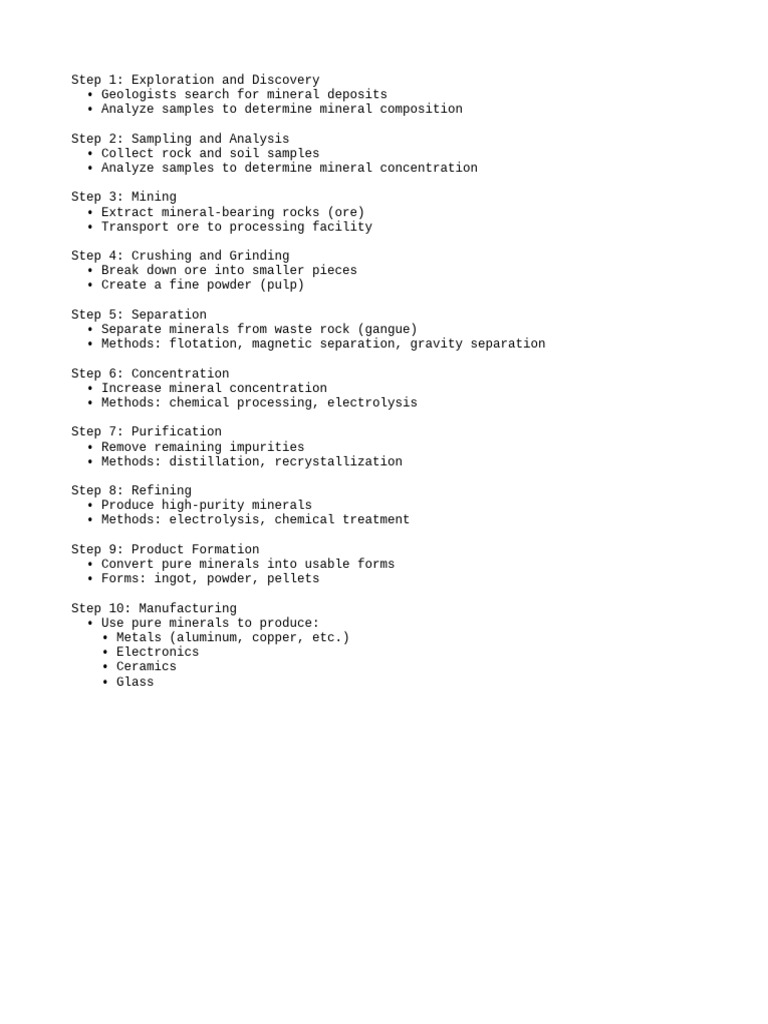 Mineral Mining Process | PDF