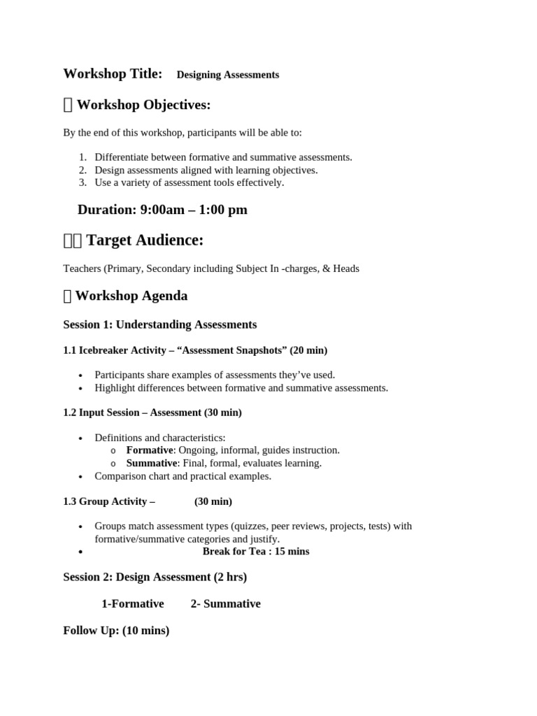 Workshop Title | PDF