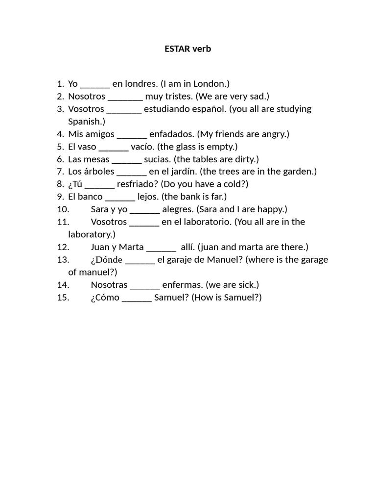 Estar Verb | PDF