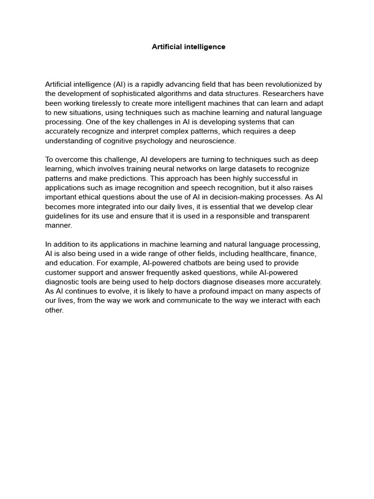 Artificial Intelligence - Reading | PDF