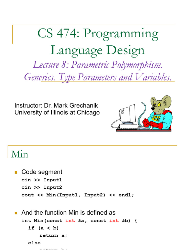 Lecture 8 | PDF | Parameter (Computer Programming) | Mathematical Logic