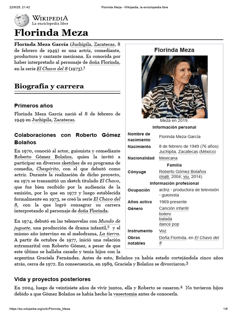 Biografía de Florinda Meza | PDF