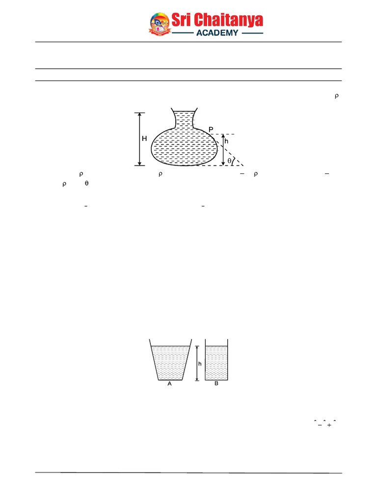 Fluid Mechanics Exercise | PDF | Pressure | Density