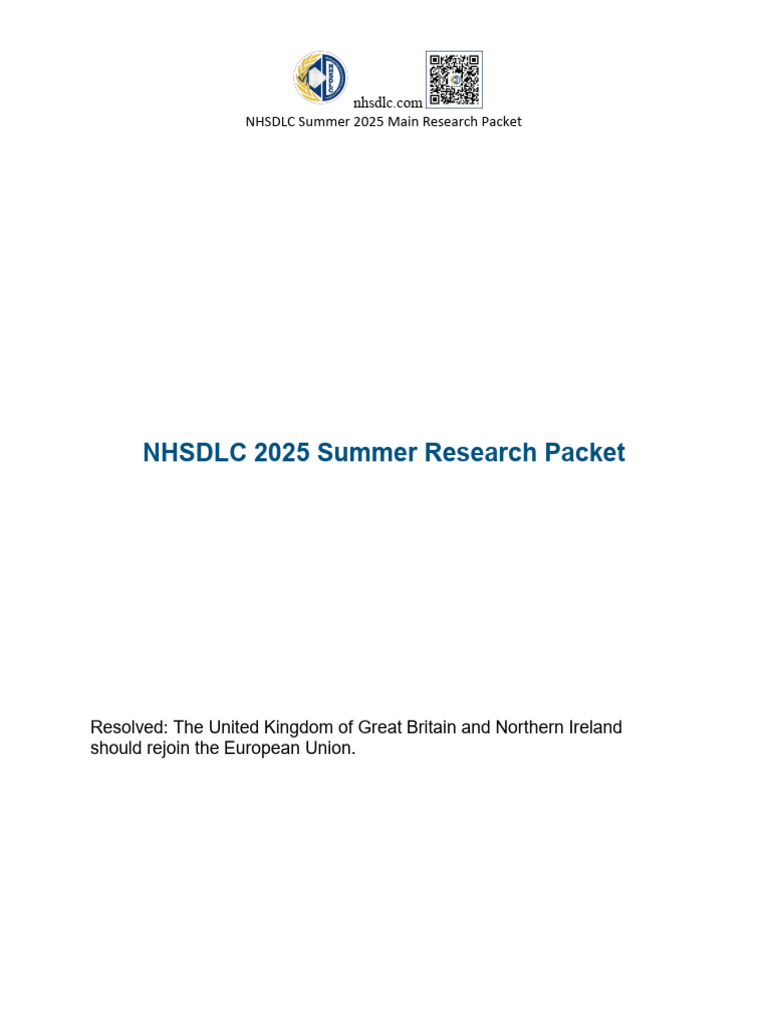 NHSDLC 2025 Summer Main Packet | PDF | Brexit | European Union
